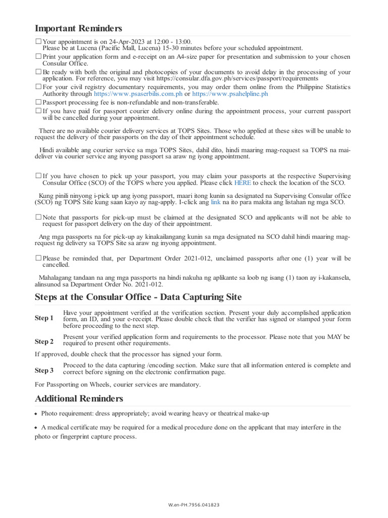 Important Reminders: Step 1 | PDF | Government And Personhood