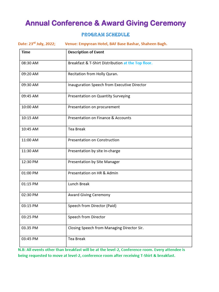 Annual Conference & Award Giving | PDF