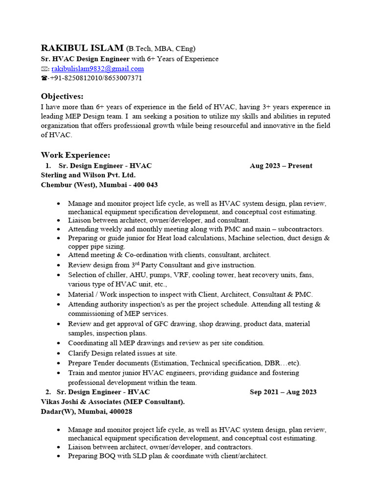 Naukri RakibulIslam 6y 0m | PDF | Architect | Engineering