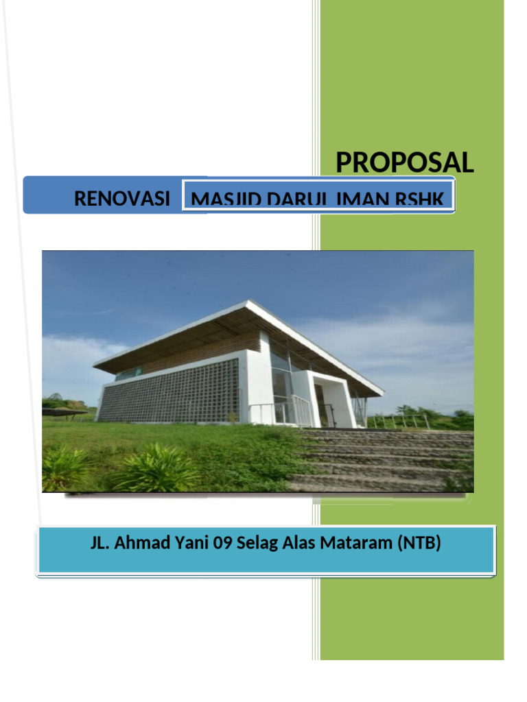 Proposal Renovasi Masjid RSHK | PDF