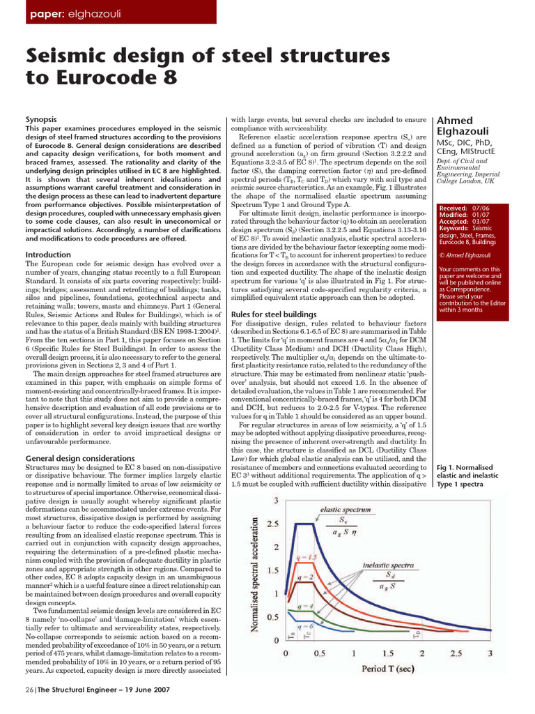 Ahmed Elghazouli Seismic Design | PDF | Beam (Structure) | Strength Of Materials