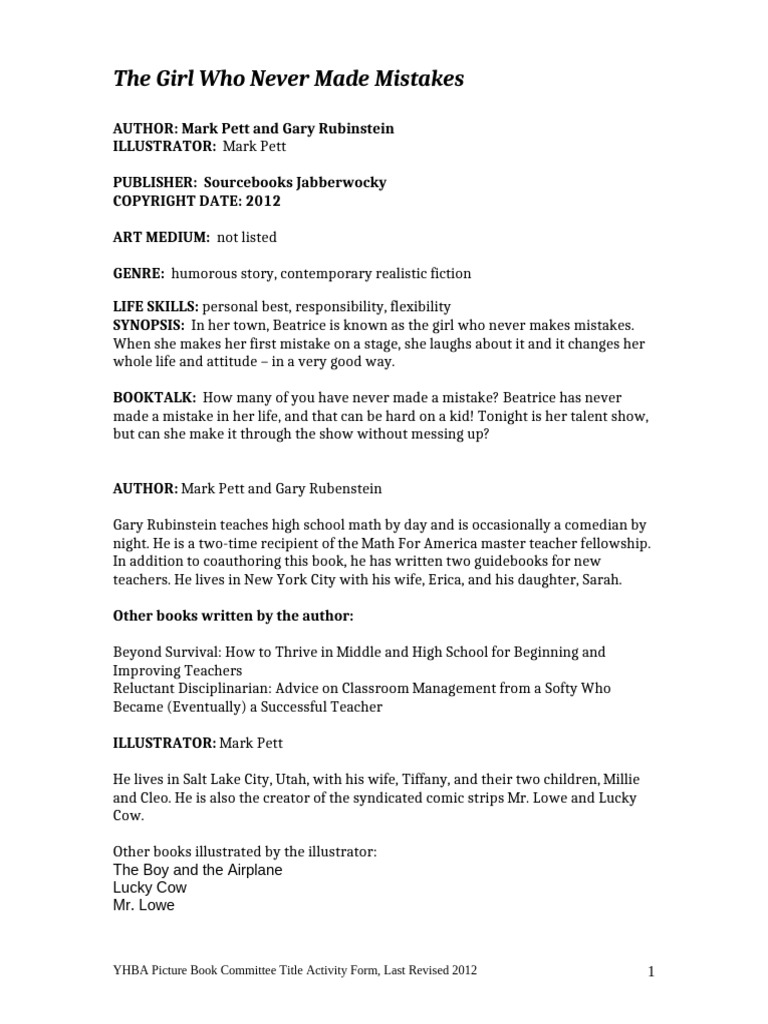 Activities for "The Girl Who Never Mistakes" | PDF | Human Communication