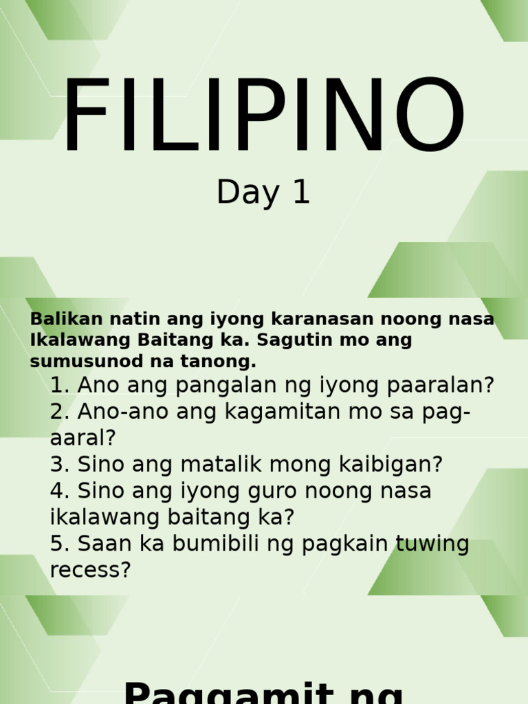 Filipino W1 Pdf