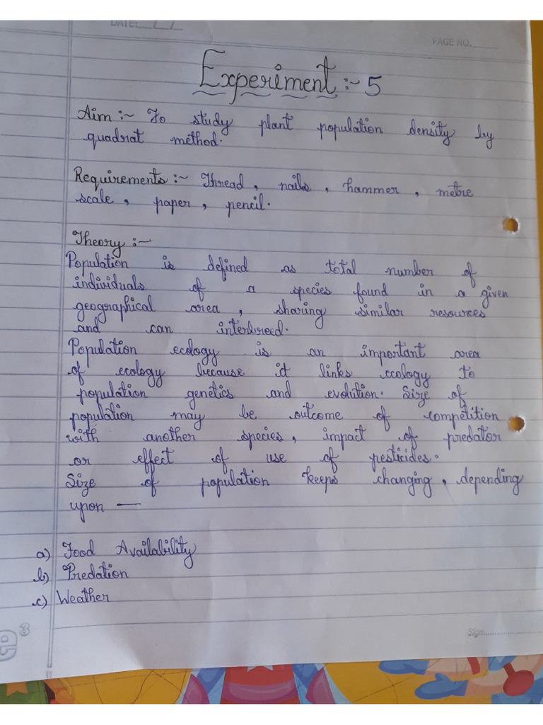 Experiment No.5 Biology | PDF