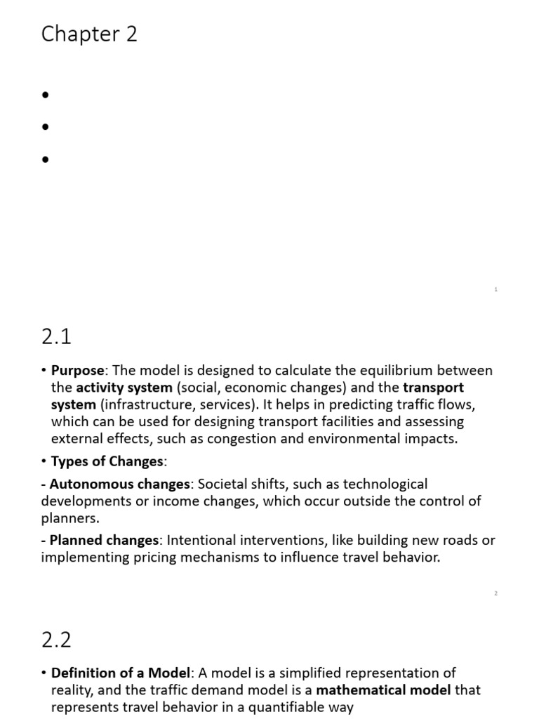 Structure of The Traditional Traffic Demand Model | PDF | Mathematical ...