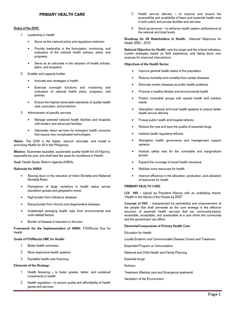 PHC Handouts | PDF | Epidemiology | Health Care