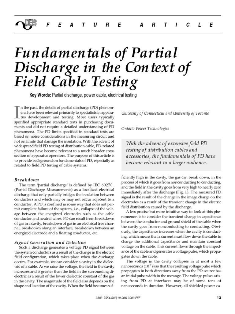 Fundamentals of Partial Discharge in The | PDF | Insulator (Electricity ...