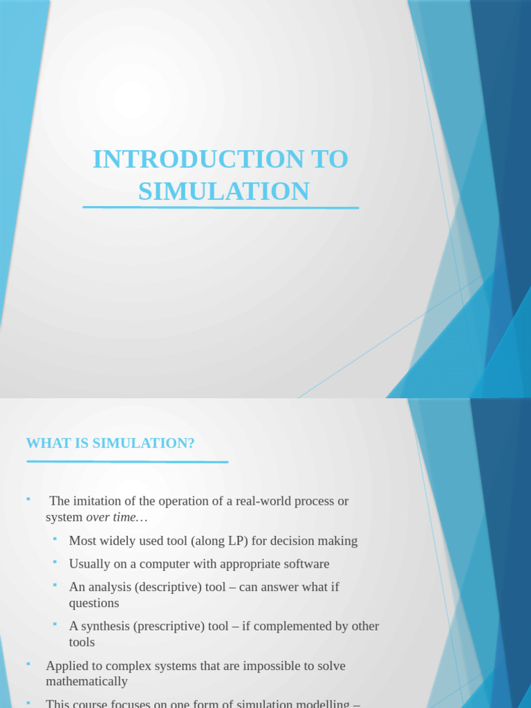 Lecture 1 | PDF | Conceptual Model | Simulation