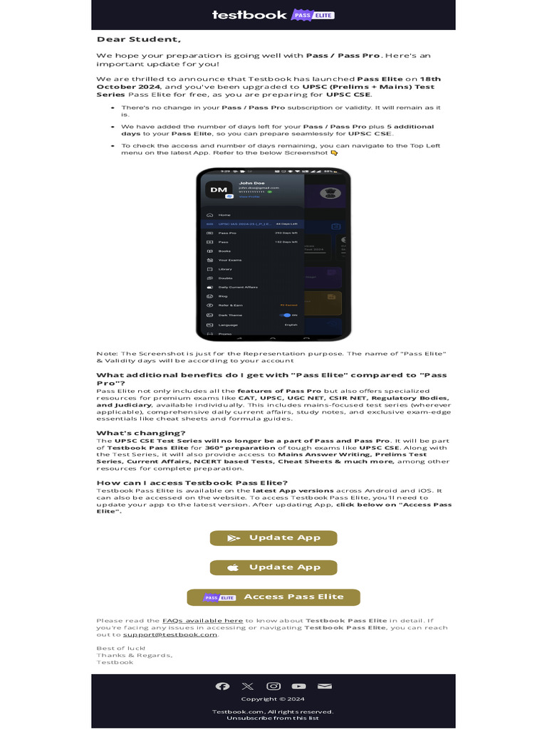 Testbook Pass Elite Launch for UPSC | PDF | Mobile App | Smart Devices