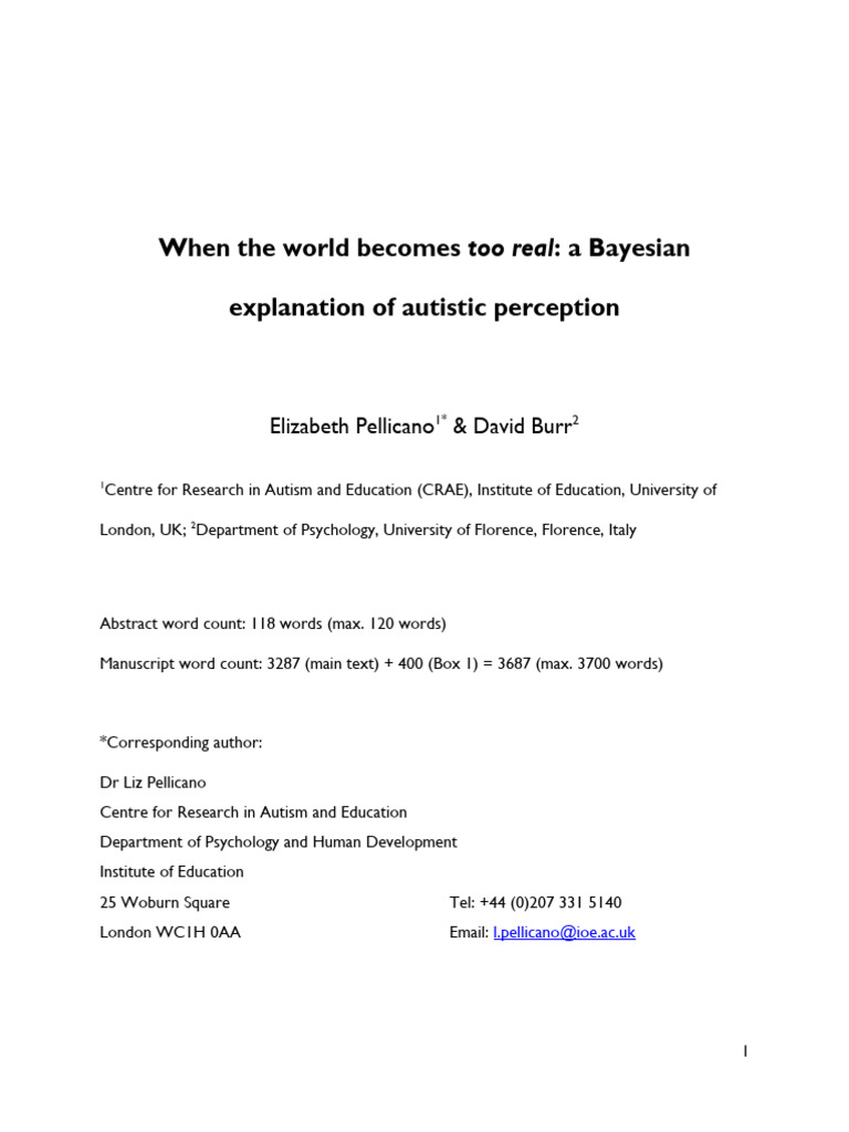 Sensory Symptoms in ND: A Blooming, Buzzing Confusion? Child Development Perspectives | PDF ...