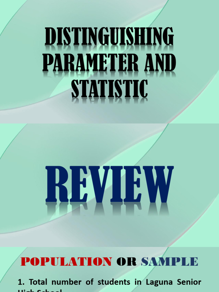 Distinguishing Parameter and Statistics | PDF | Weighted Arithmetic Mean | Standard Deviation