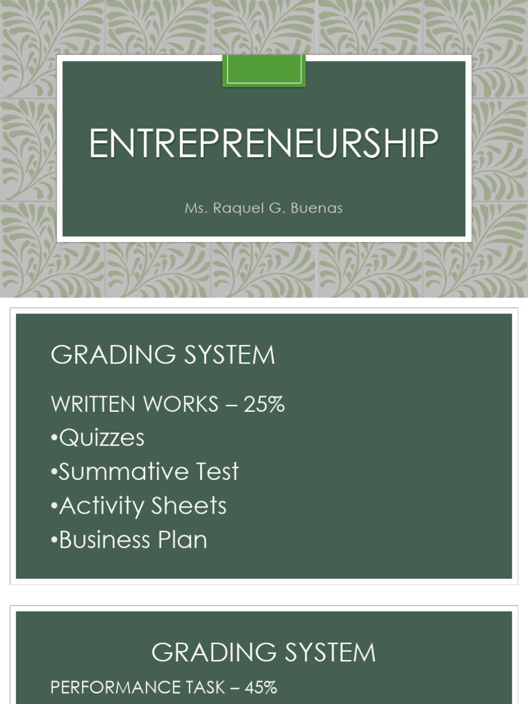 Entrepreneurship 1 | PDF | Entrepreneurship | Goal