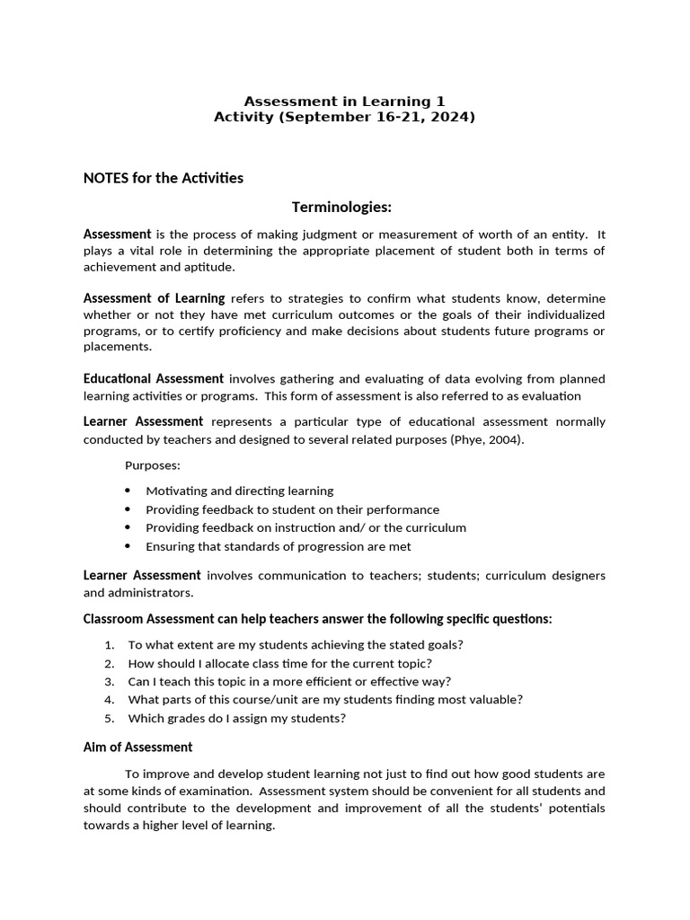 Classroom Assessment Strategies Guide | PDF | Educational Assessment ...