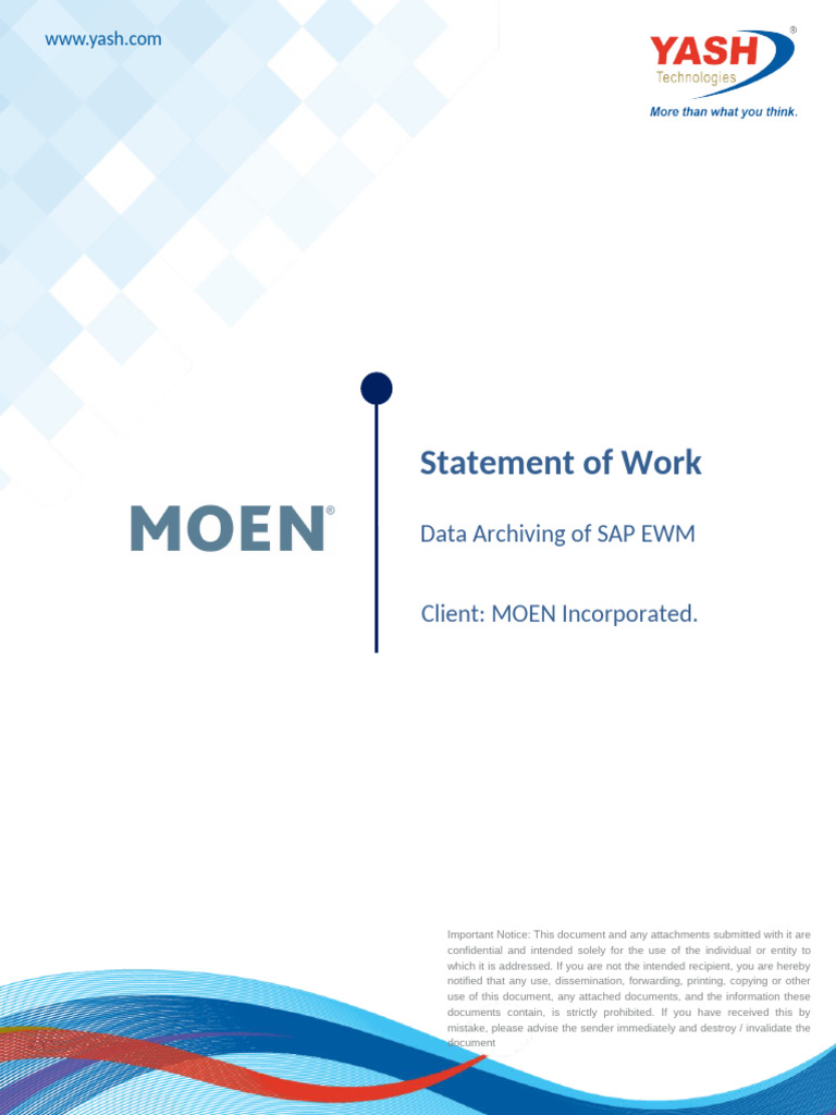 YASH SoW - Data Archiving For Moen v1.1 | PDF | Computing