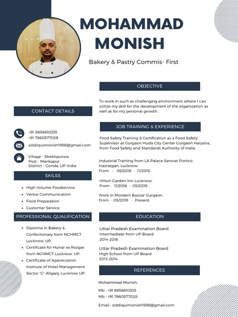 Mohammad Monish - CV - Pastry & Bakery-5-2 | PDF