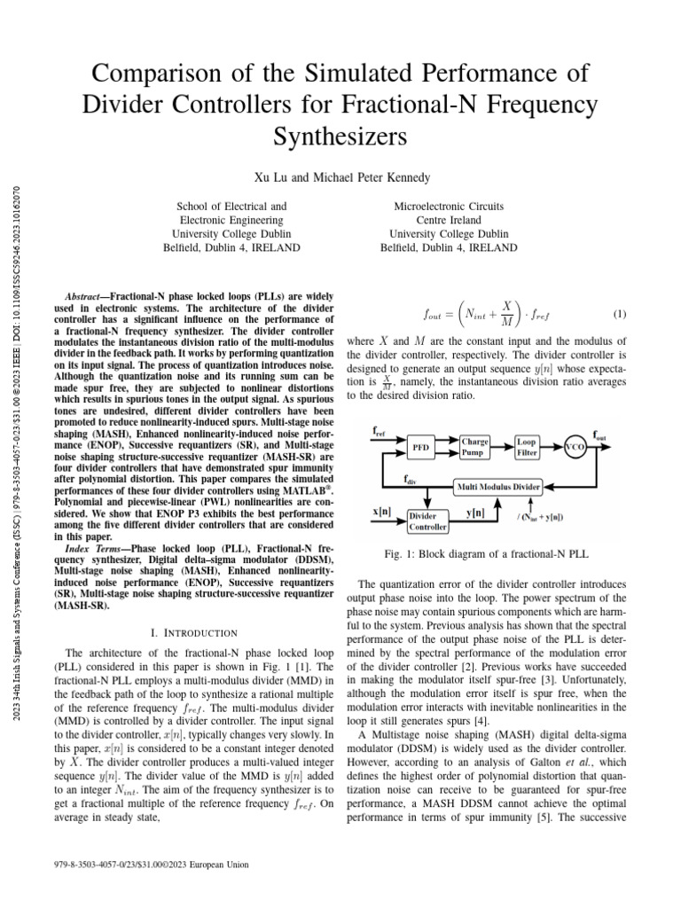 Comparison of The Simulated Performance of Divider Controllers For ...