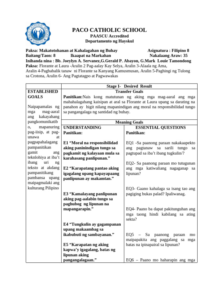 UbD- 4th Grading | PDF