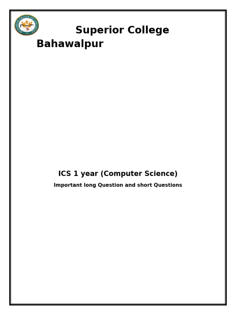 11th Computer Short +long Superior | PDF | Random Access Memory | Computer Network