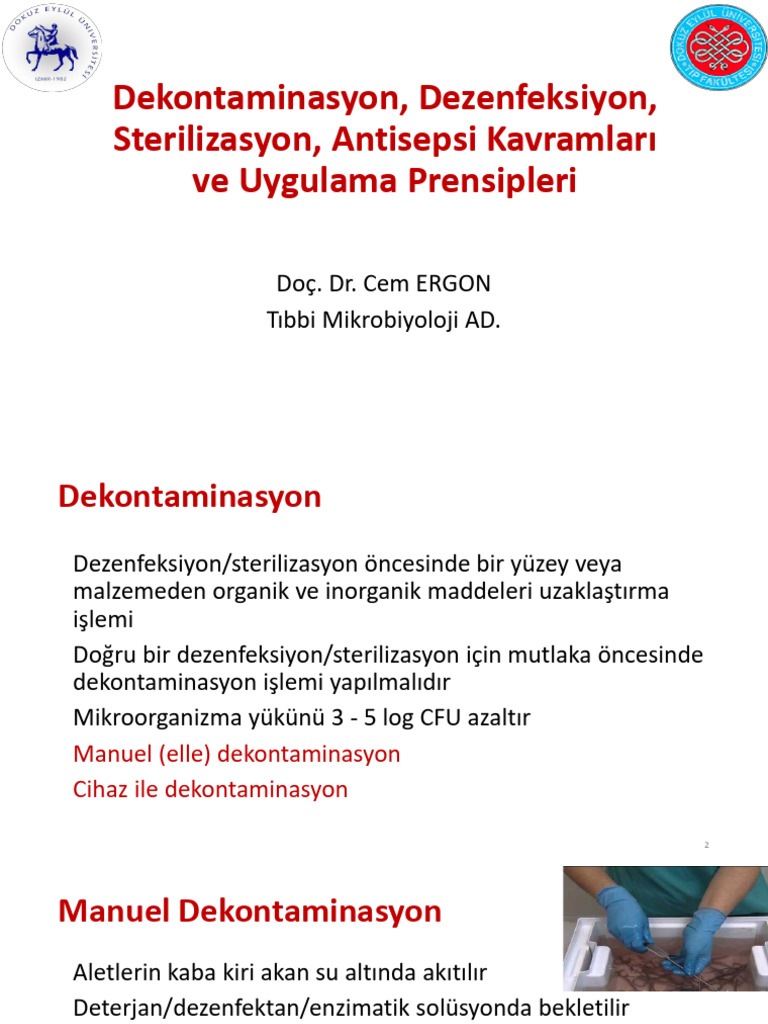 Sterilizasyon Dezenfeksiyon Hemşirelik | PDF