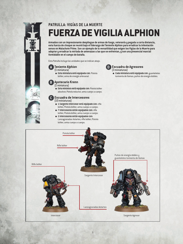Fuerza de Vigilancia Alphion | PDF | Tecnología militar | Armas de fuego