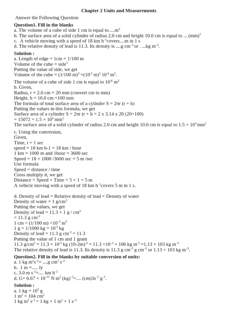 Physics - Units and Measurements | PDF | Significant Figures | Atomic ...