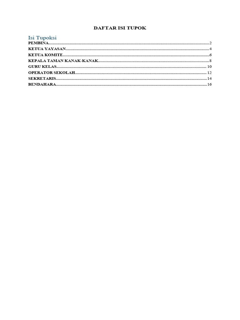 Tupoksi Organisasi | PDF