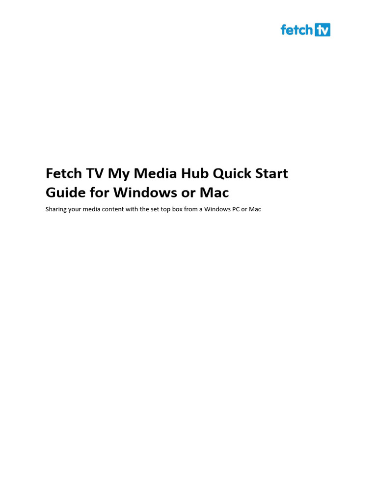 Fetch TV My Media Hub Setup Guide | PDF | Computer Network | Os X ...