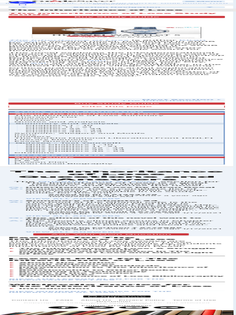 The Inheritance of Loss Study Guide GradeSaver | PDF