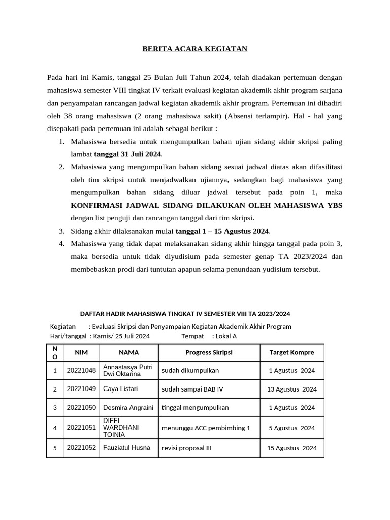 Evaluasi Kegiatan Akademik Mahasiswa | PDF