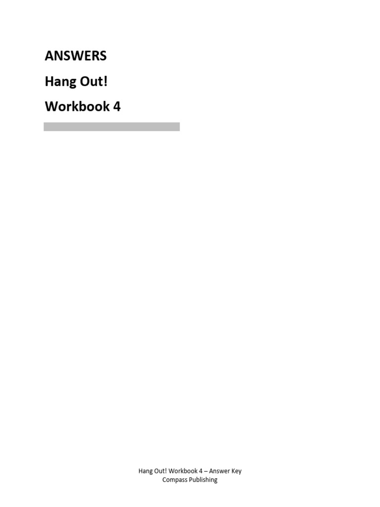(WB ANSWER) HangOut! 4 | PDF
