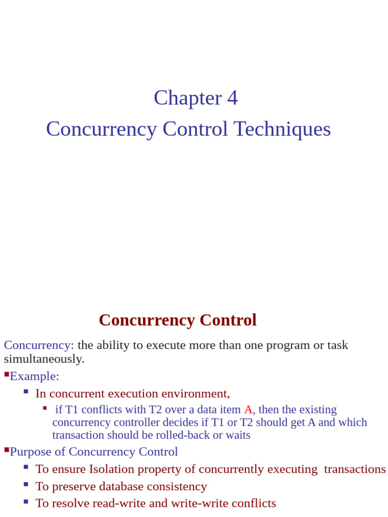 ADS Chapter 4 Concurrency Control Techniques | PDF | Database ... ADS Chapter 4 Concurrency Control Techniques | PDF | Database ...