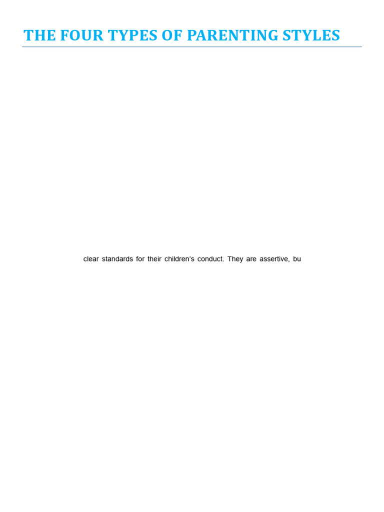 Article 10 - The Four Types of Parenting Styles | PDF | Parenting | Behavioural Sciences
