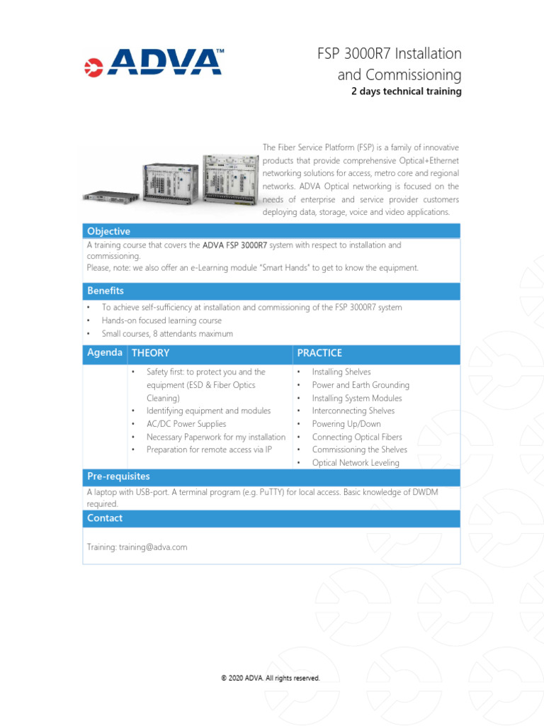 FSP 3000r 7 Installation Commissioning Dedicated | PDF | Fiber Optic ...