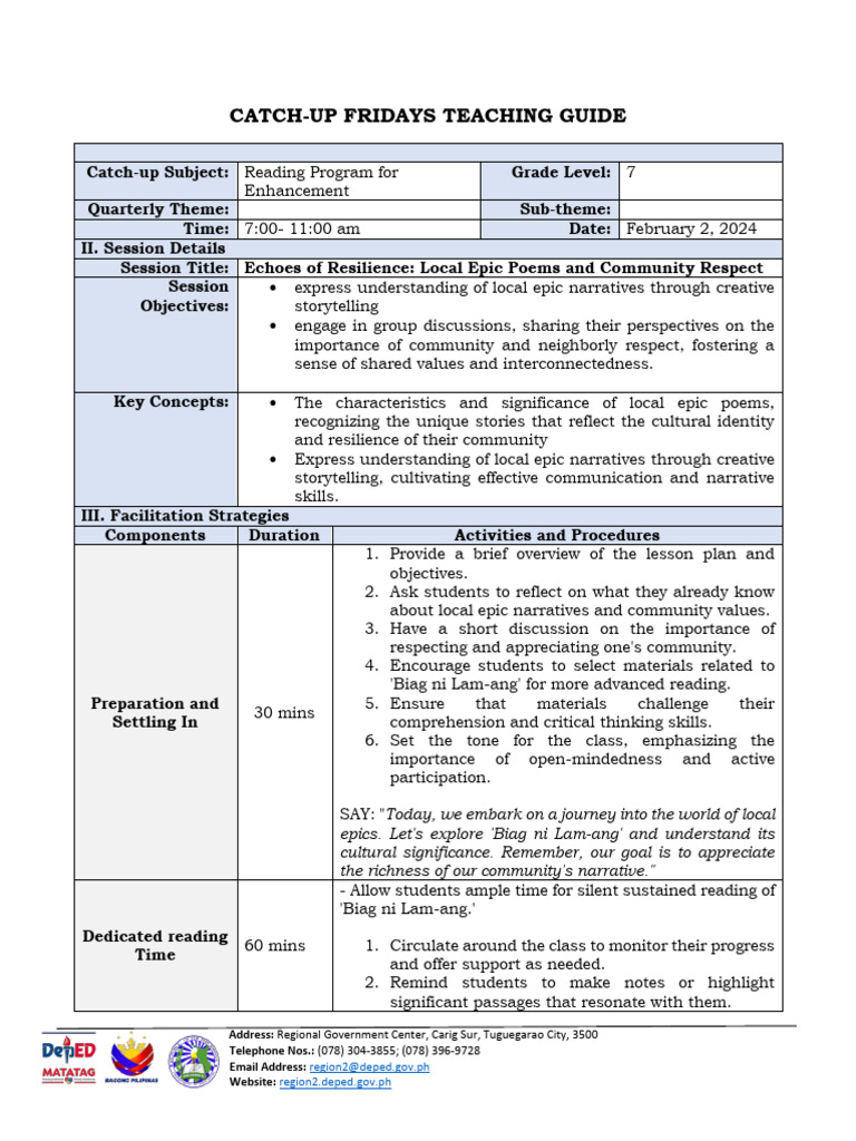 Sample Accomplished Teaching Guides NRP For Junior HS 1 | PDF ...
