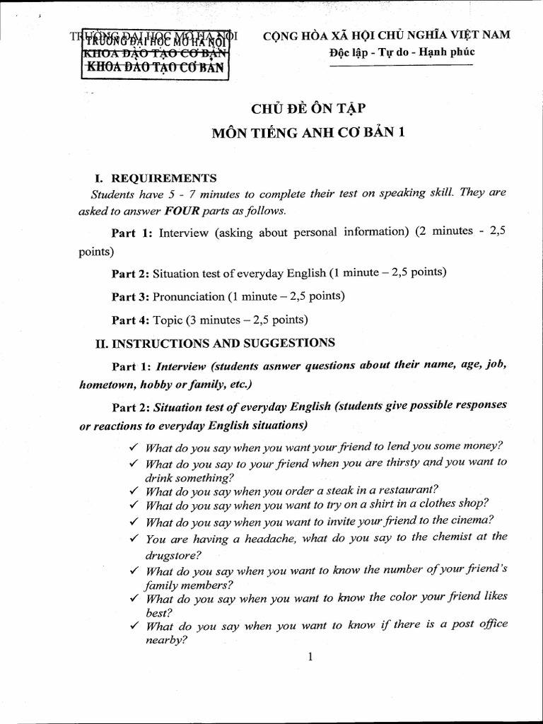 ÔN TẬP.TACB 1 | PDF