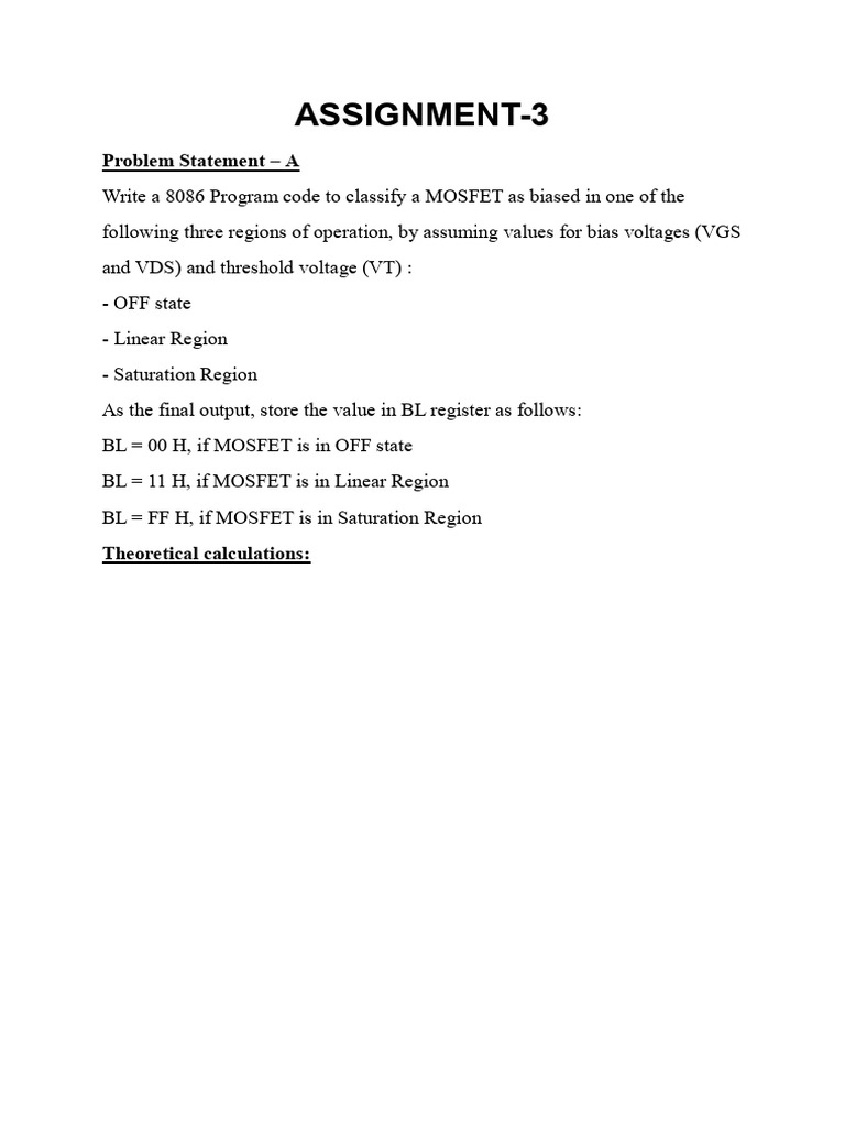 8086 MOSFET Classification Program | PDF | Science & Mathematics ...