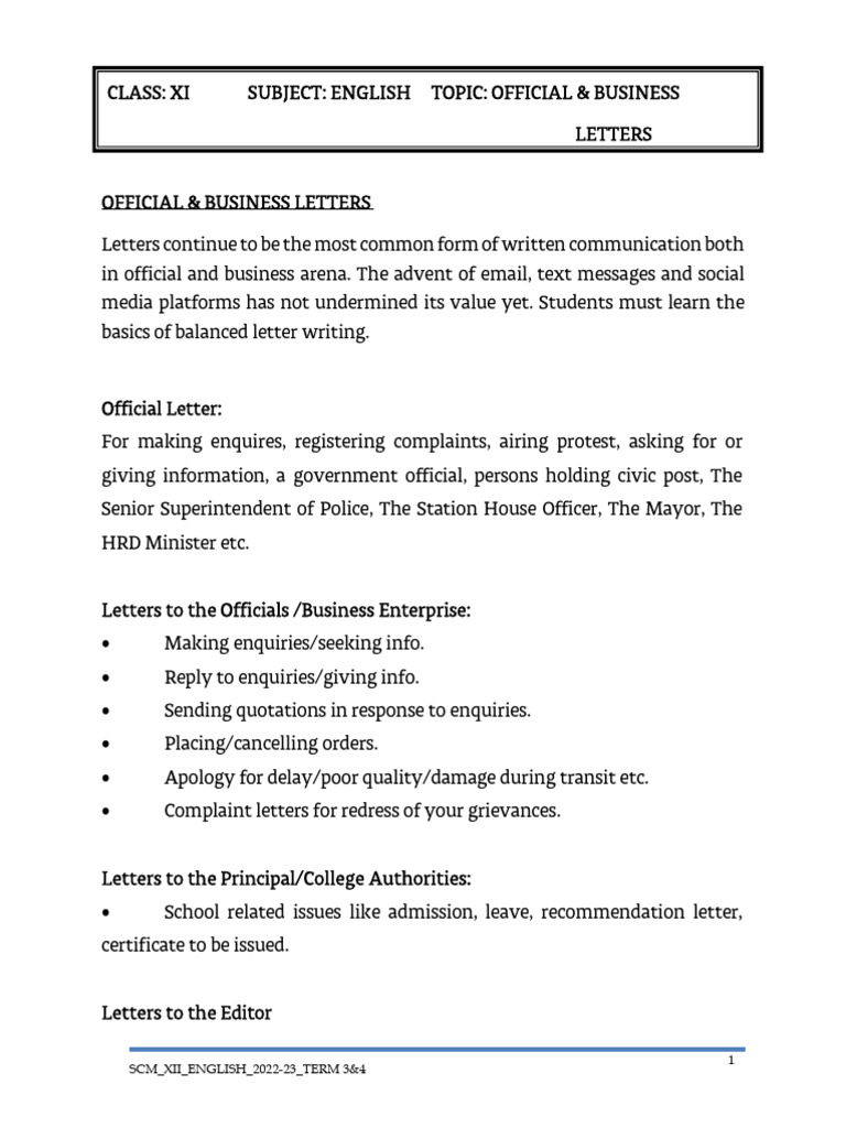 PDF WRITING SKILLS Class XI and XII 202324 | PDF | Advertising ... PDF WRITING SKILLS Class XI and XII 202324 | PDF | Advertising ...