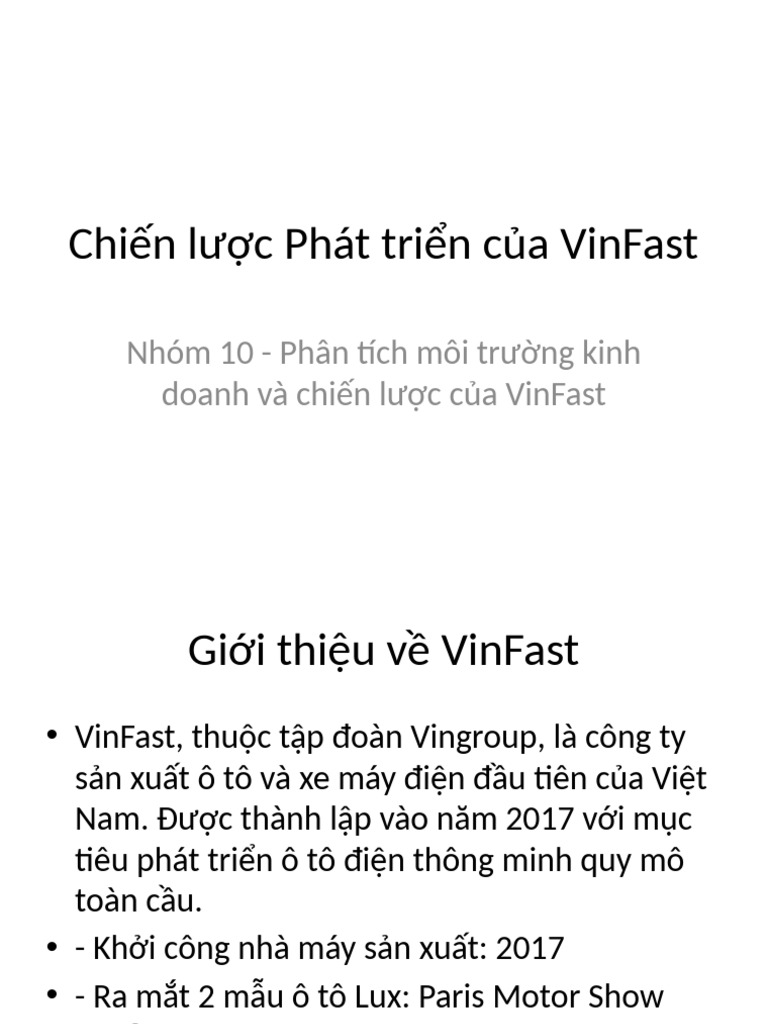 Chiến lược phát triển VinFast | PDF