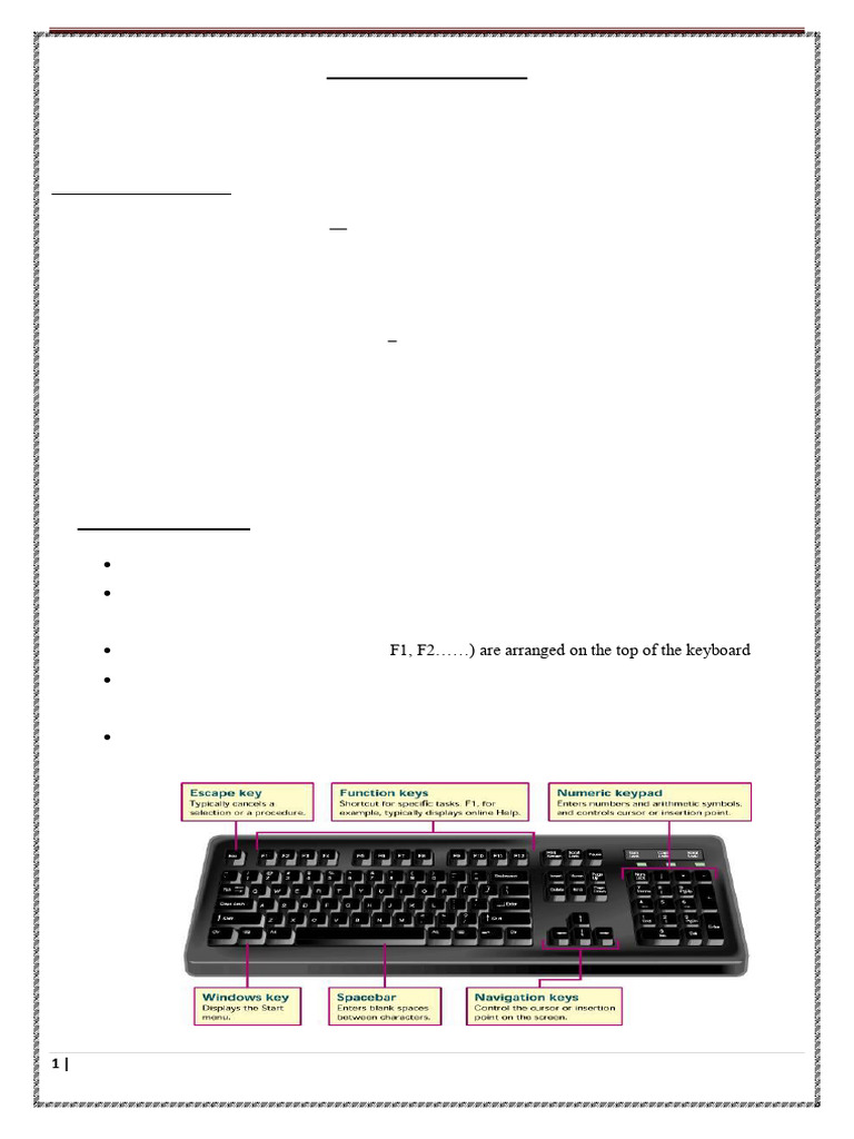 Input Devicesbca Pdf Image Scanner Computer Keyboard
