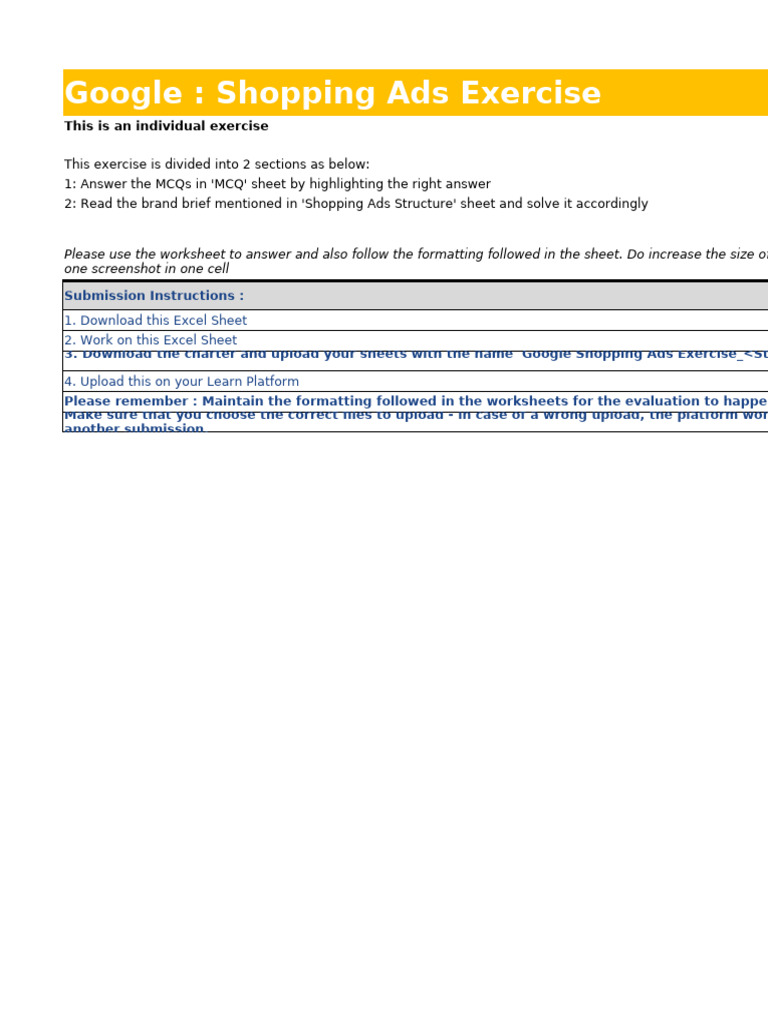 Google Shopping Ads Exercise - Sneha Narayanan | PDF