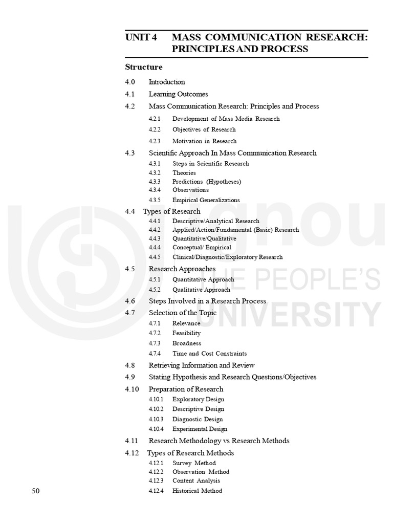 Mass Communication Research Overview | PDF | Methodology | Survey ...