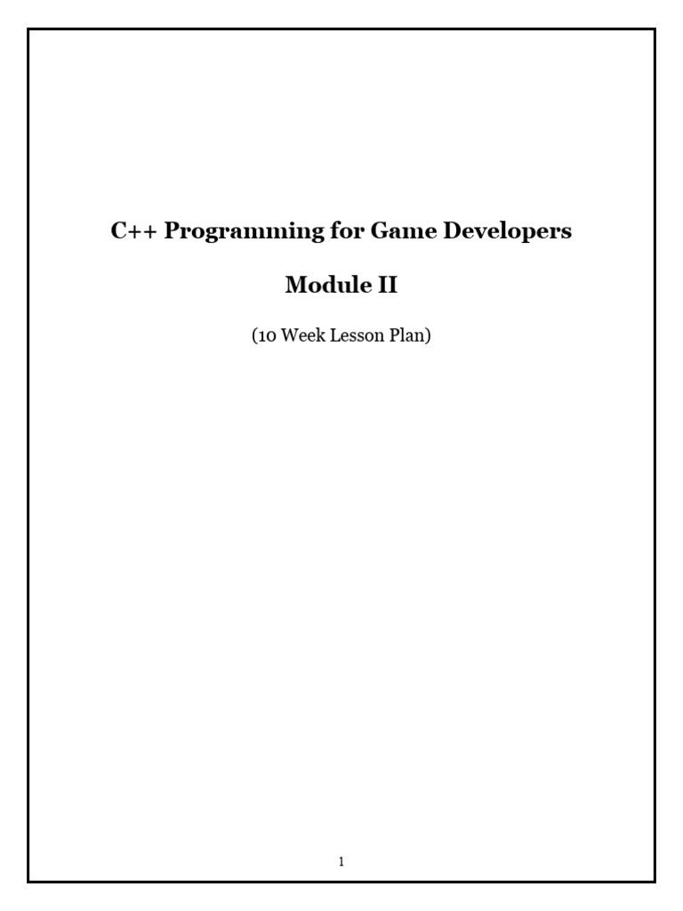 CPP Module II Lesson Plan | PDF | Software Engineering | Computer Programming