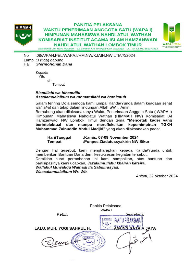 Surat Kitiran Pan. Wapa I 2024 | PDF | Kesehatan Holistik