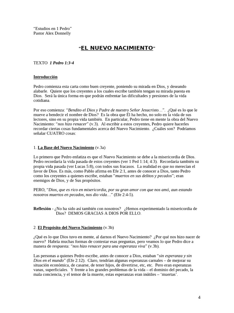 Estudio 1 Pedro 1 3 4 Pdf La Resurrección De Jesús Cristo Título