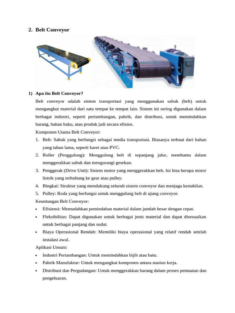 BELT CONVEYOR DAN ROLL CONVEYOR | PDF