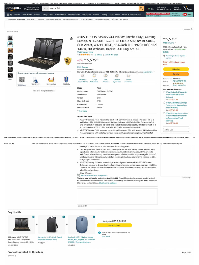 Asus Tuf F15 I9 2024 | PDF