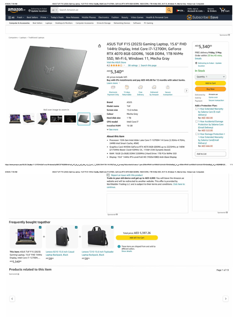 Asus Tuf F15 2024 | PDF