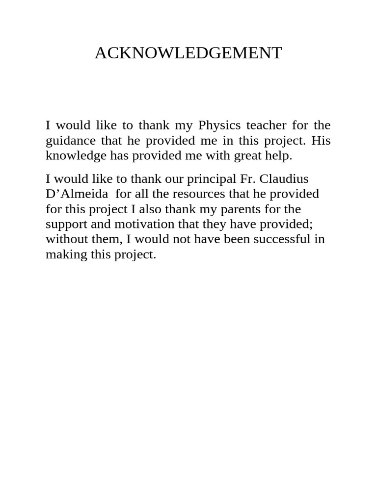 Acknowledgement | PDF | Career & Growth | Self-Improvement