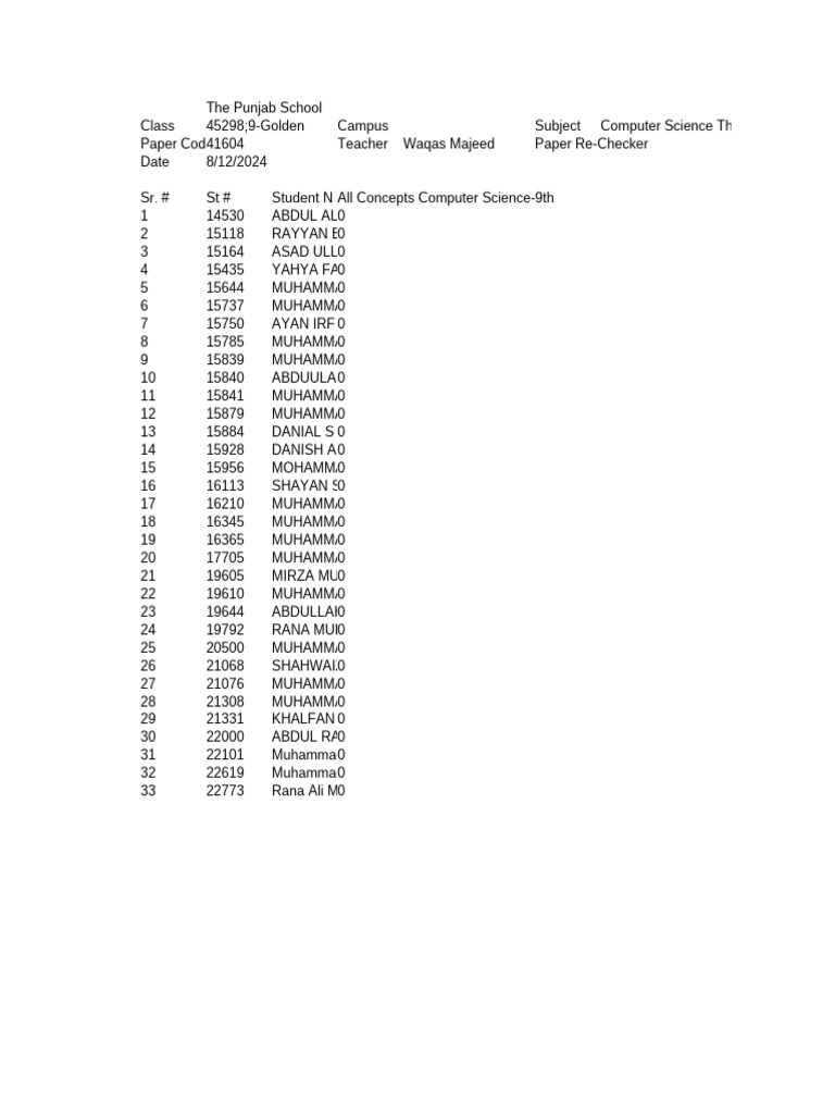 9 Golden Computer Science Theory I 9 Computer Science Theory I Post Vacation Examina Pdf