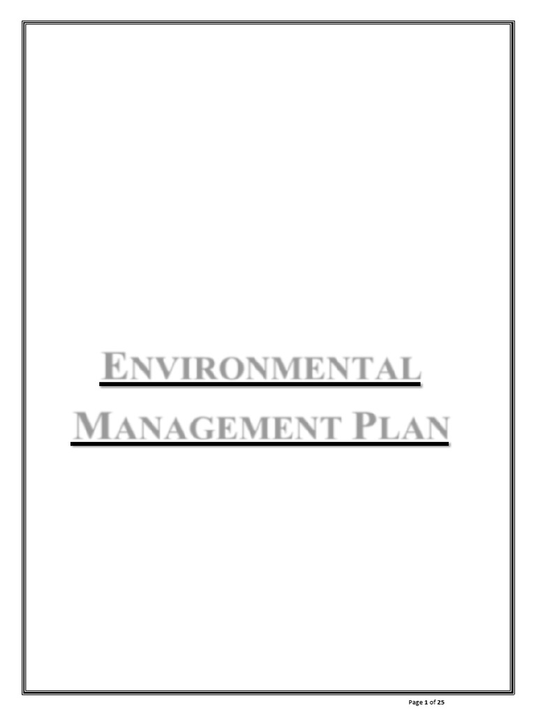 Environmental Management Plan (EMP) | PDF | Water Pollution | Surface ...